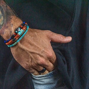 Mens Boho Vintage Gemstone Stacking Layering Bracelet Set- Waterproof ...