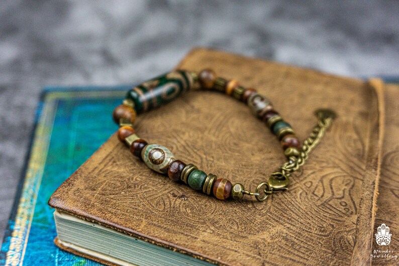 Third Eye Energy Bracelet for Men Mens Gemstone and Wooden - Etsy