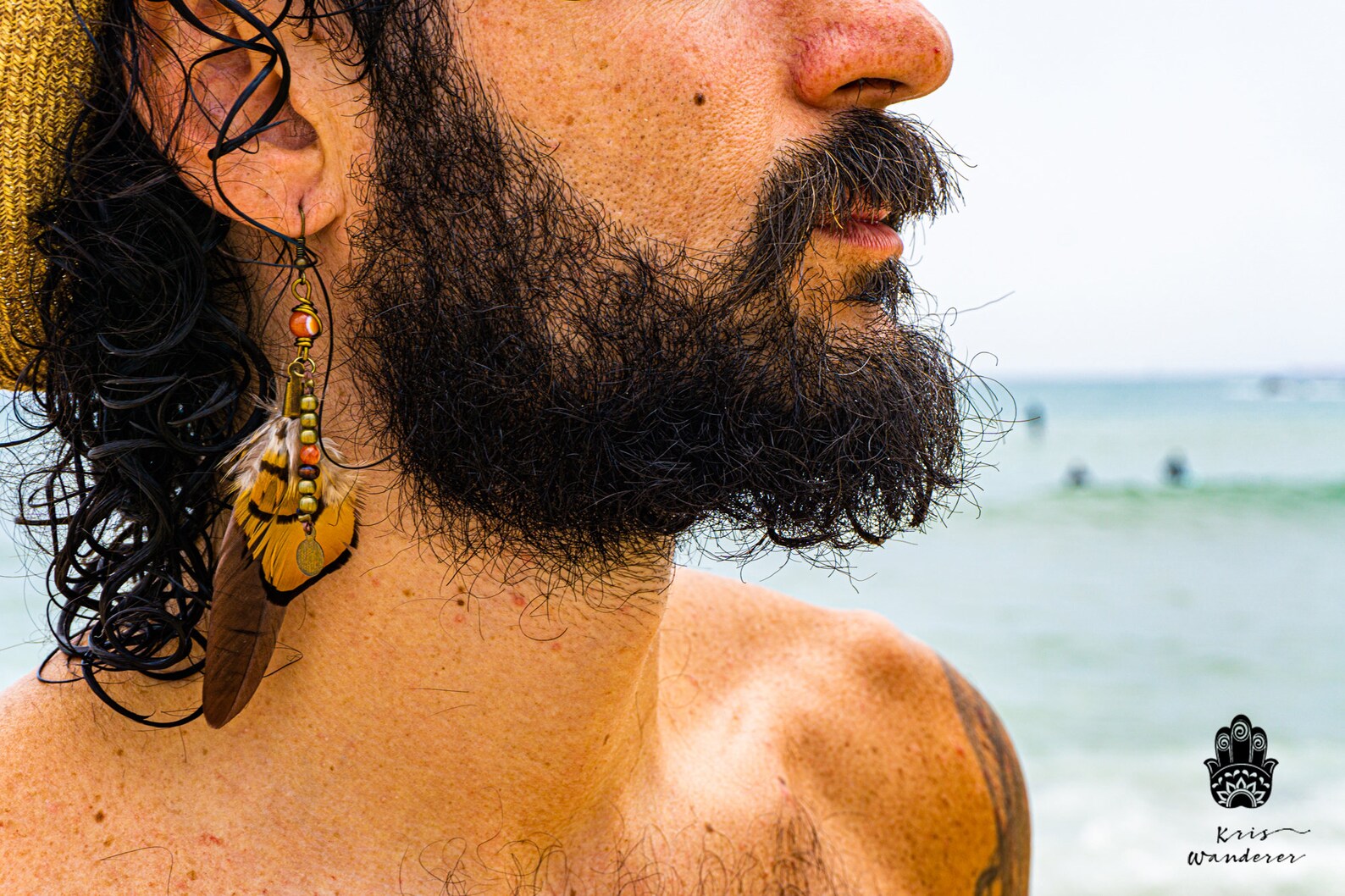 Single Mens Feather Earring Pirate Earring Men's Boho - Etsy