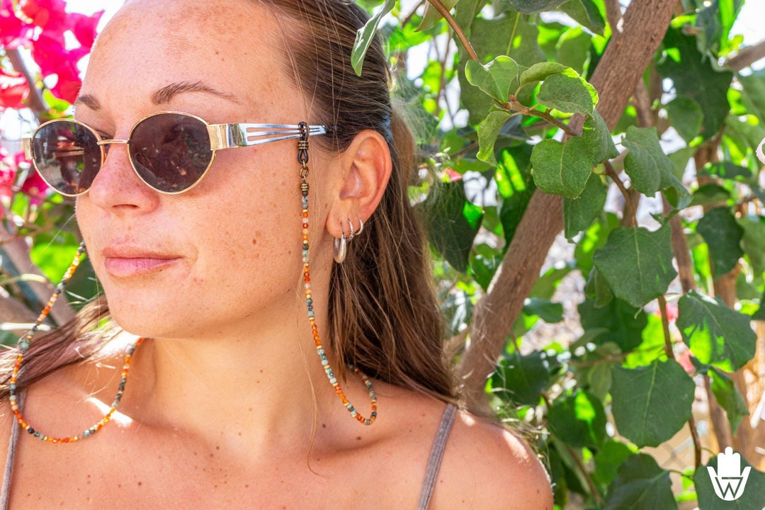Colorful Sunset Beaded Glasses Chain for Women & Men- Boho Chic Dainty ...