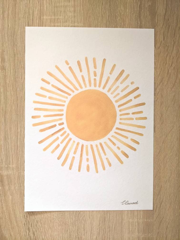 Sunshine Handmade A4 A5 Watercolour Fine Art Print/ Poster/ | Etsy