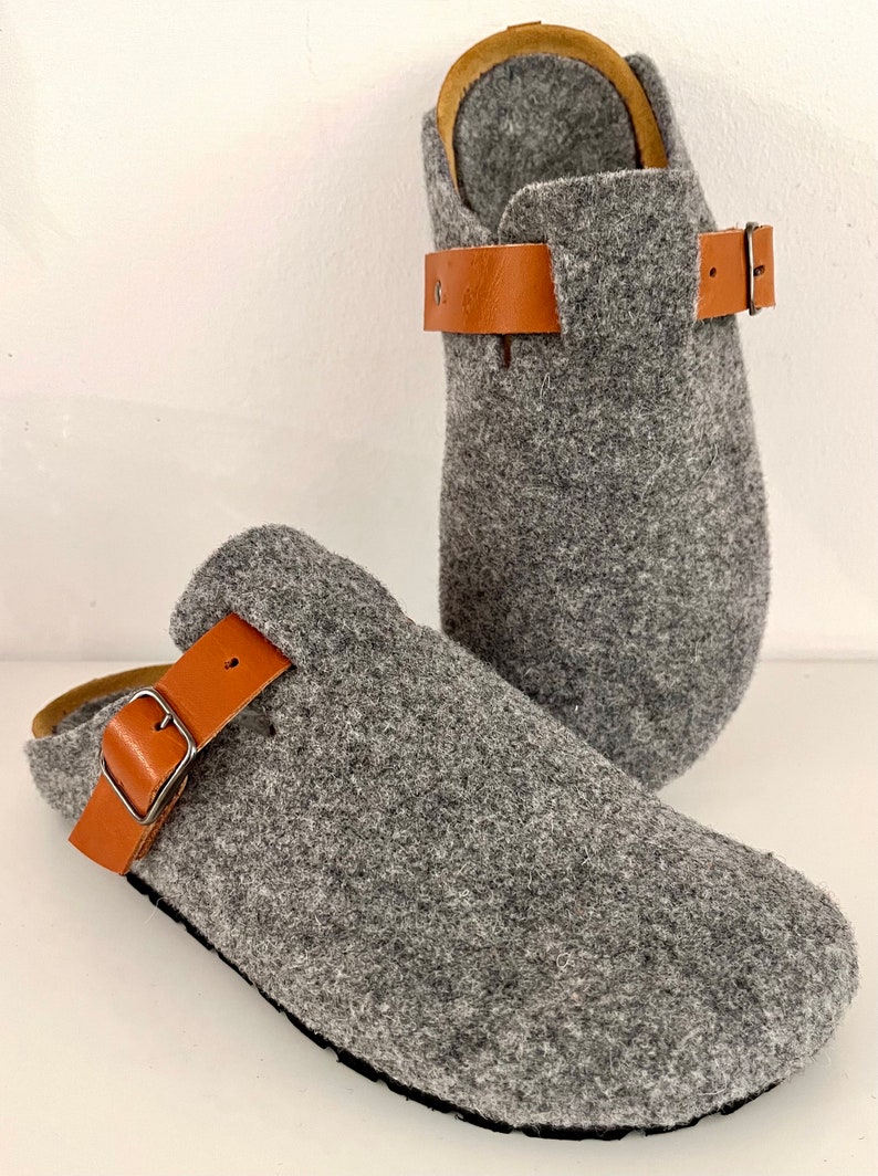 Gray Wool Felt Clogs, Anatomical Clogs - Etsy