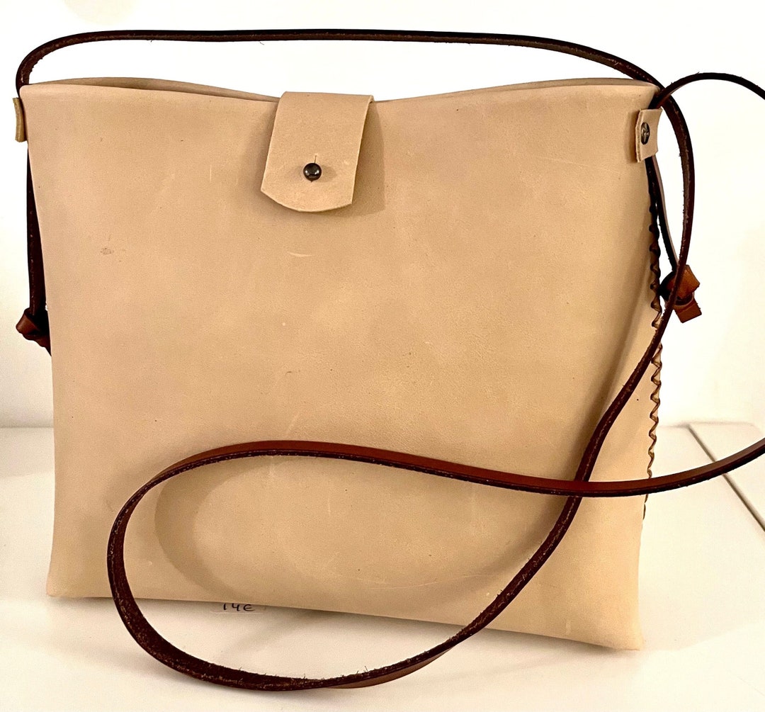 AMY Bag, Leather Bag, Handmade Bag, Beige Bag, Shoulder Bag, Unisex Bag ...