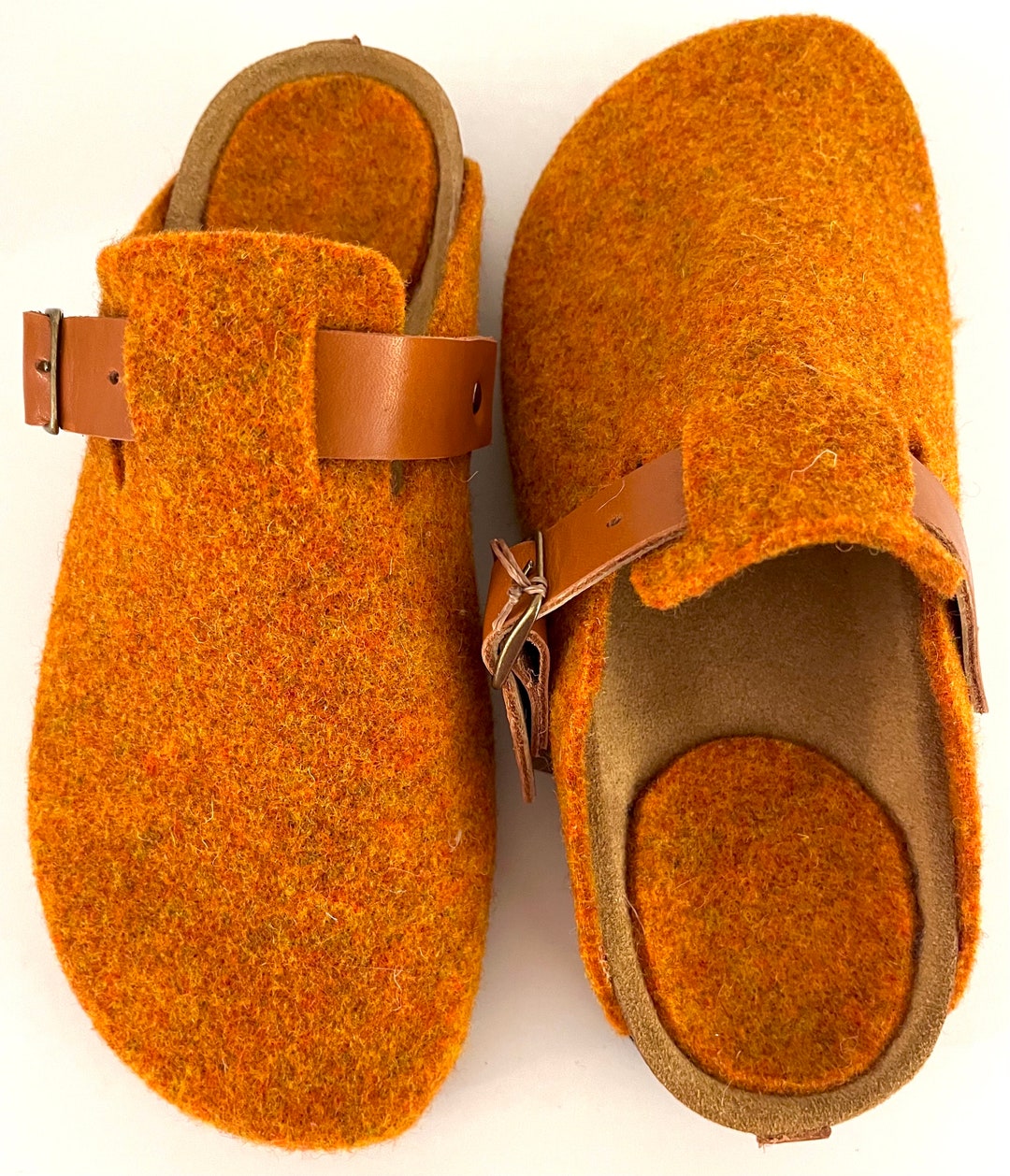 Orange Wool Felt Clogs, Anatomical Clogs - Etsy