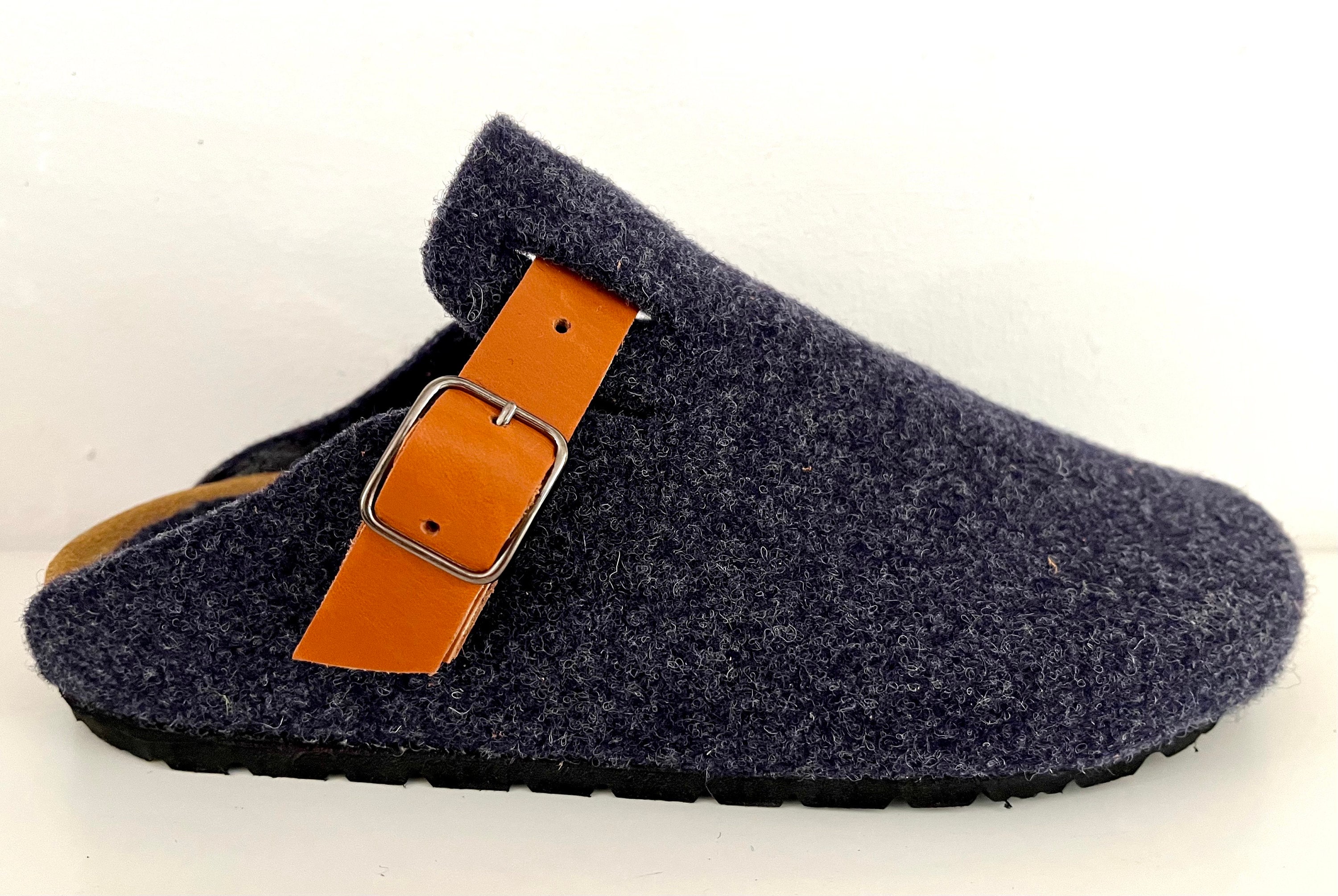 Navy Blue Wool Felt Clogs, Anatomical Clogs - Etsy