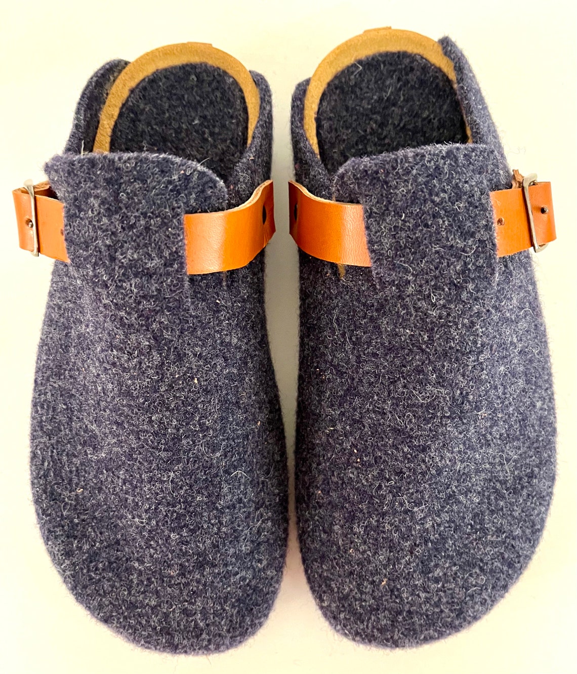 Navy Blue Wool Felt Clogs, Anatomical Clogs - Etsy
