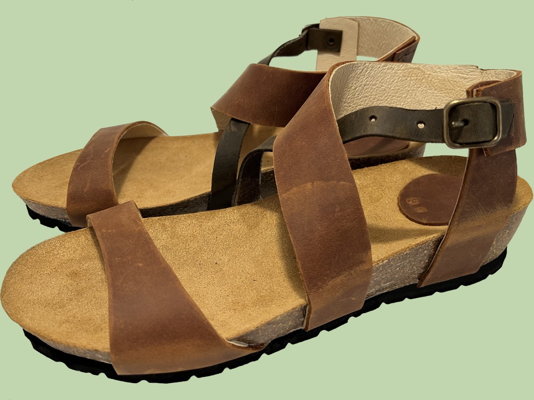 TINA/CU Anatomical Sandal, Anatomical Leather Wedge Sandals, Artisanal ...