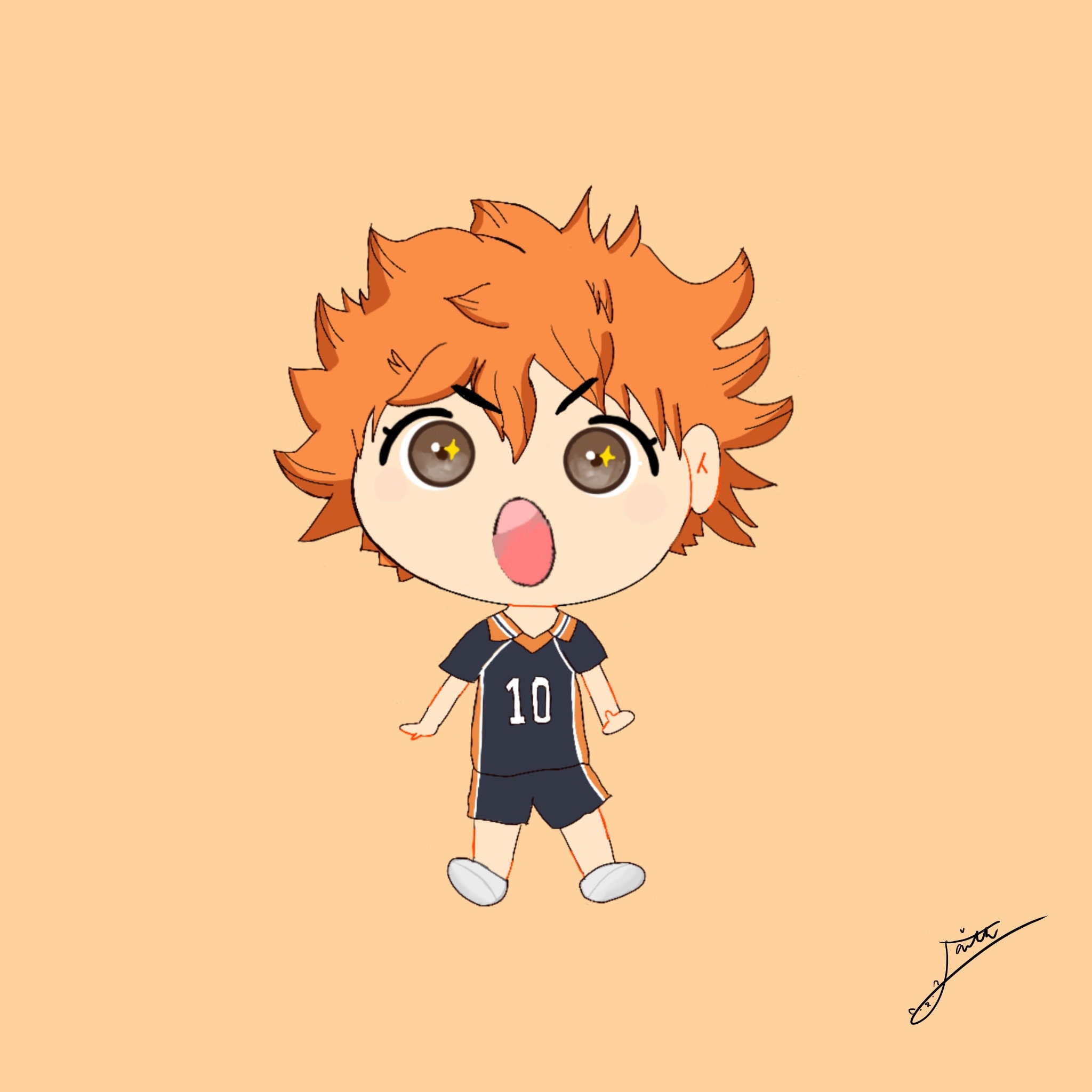 Hinata Shoyo Sticker, Haikyu Sticker, Anime Sticker, Chibi Sticker ...