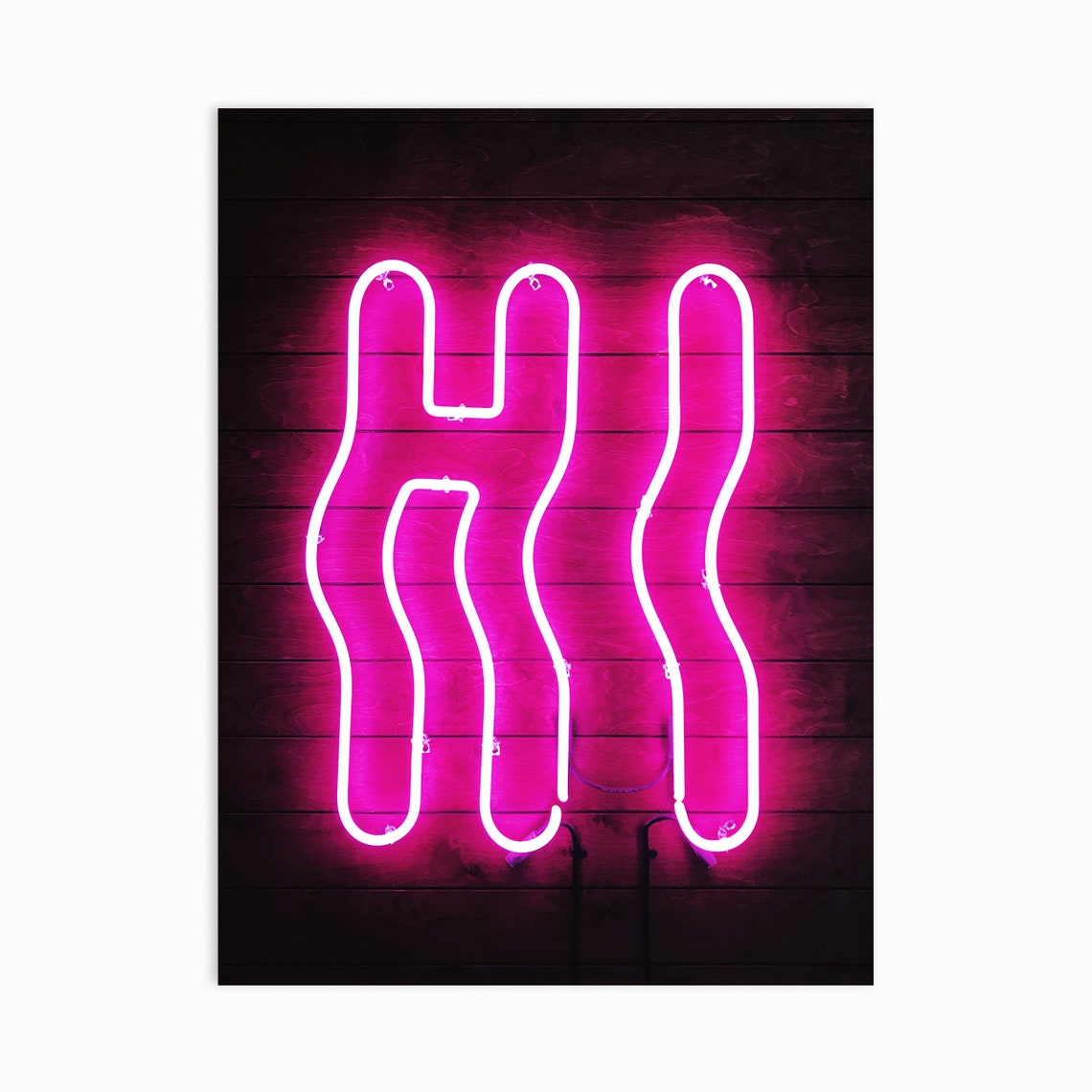 Hi Print, Neon, Wall Art, Wall Art Poster, Printable Digital Download ...