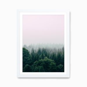 Forest Print, Woodland Forest, Landscape, Pine Trees, Wall Art, Wall ...