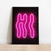 Hi Print, Neon, Wall Art, Wall Art Poster, Printable Digital Download ...