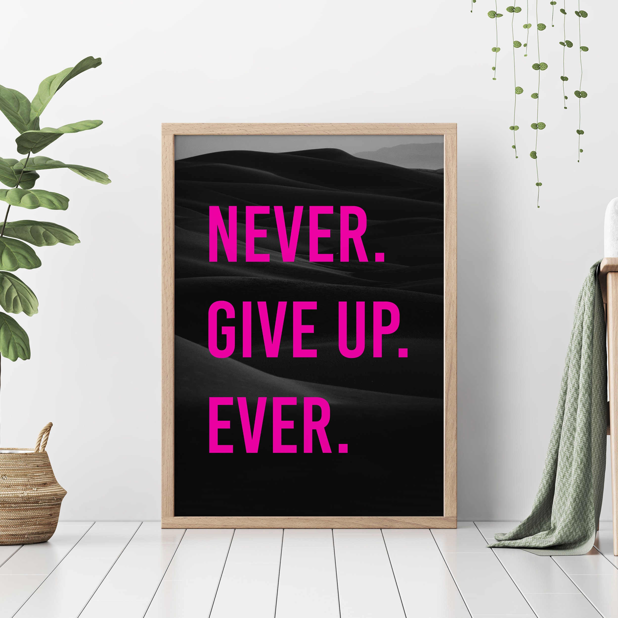 Never Give up Ever, Motivational Quote, Wall Art, Wall Art Poster ...