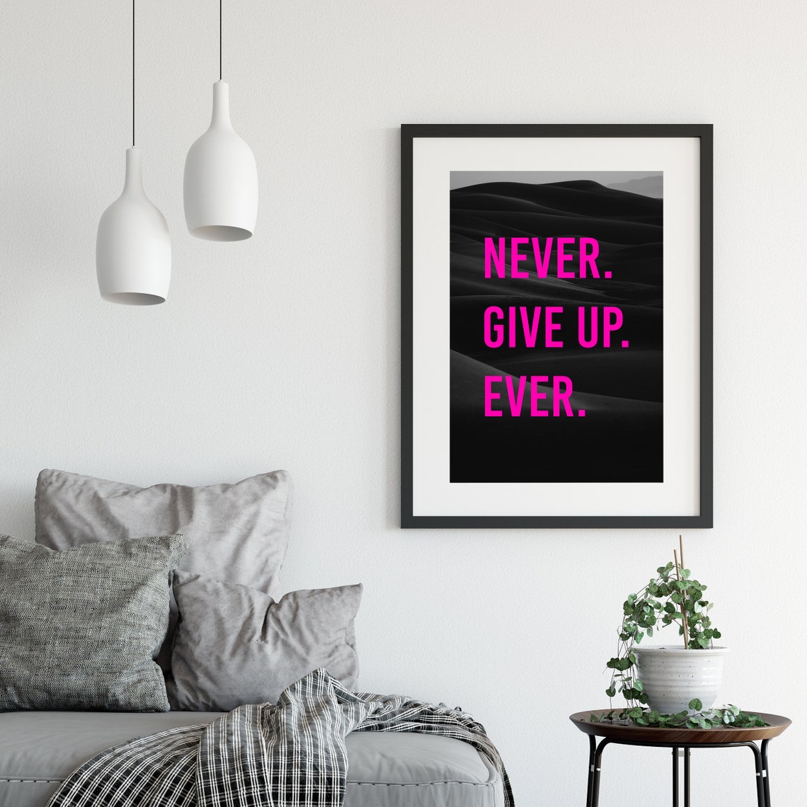 Never Give up Ever, Motivational Quote, Wall Art, Wall Art Poster ...