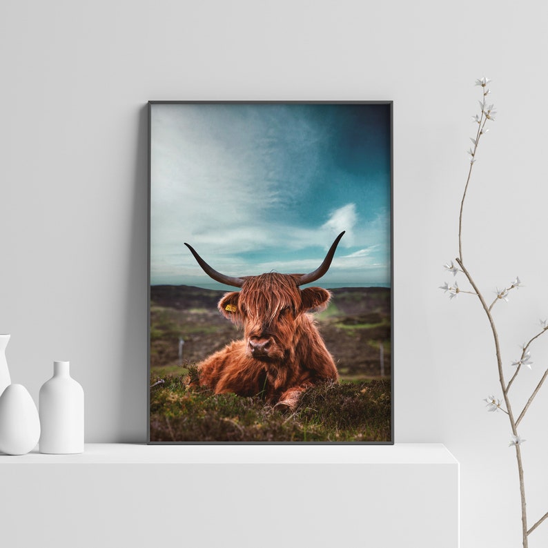 Highland Cow Print, Rustic, Wall Art, Wall Art Poster, Printable ...