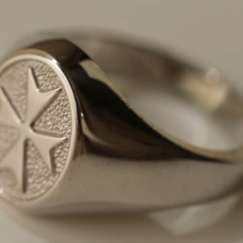 Sterling Silver Square Solid Signet Ring Maltese Cross Malta - Etsy