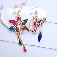 Gold Hummingbird Earrings - Etsy