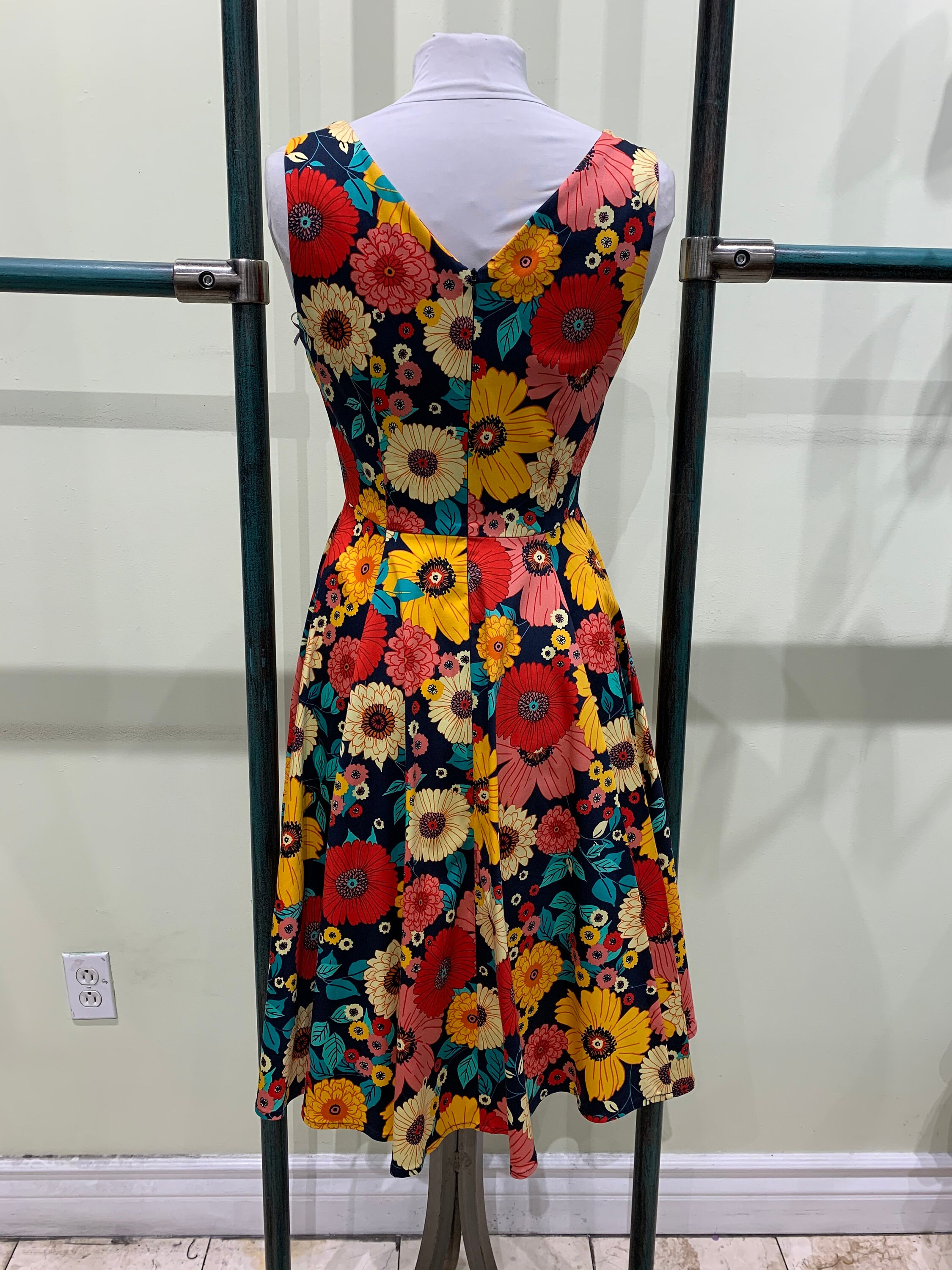 Eva Rose Multicolor Floral Blossom Print V-neck Fit and Flare - Etsy