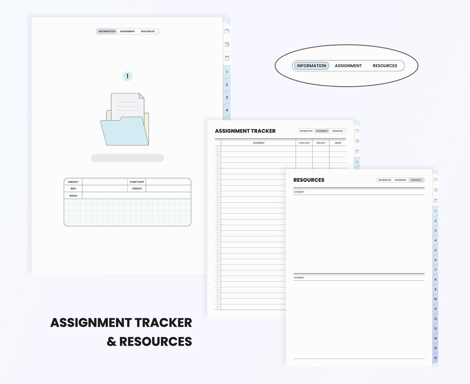 Student Digital Notebook for Goodnotes Notability iPad Hyperlinked ...