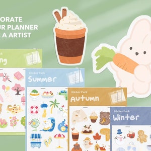 320 Digital Planner Four Seasons Stickers Goodnotes File Notability PNG ...
