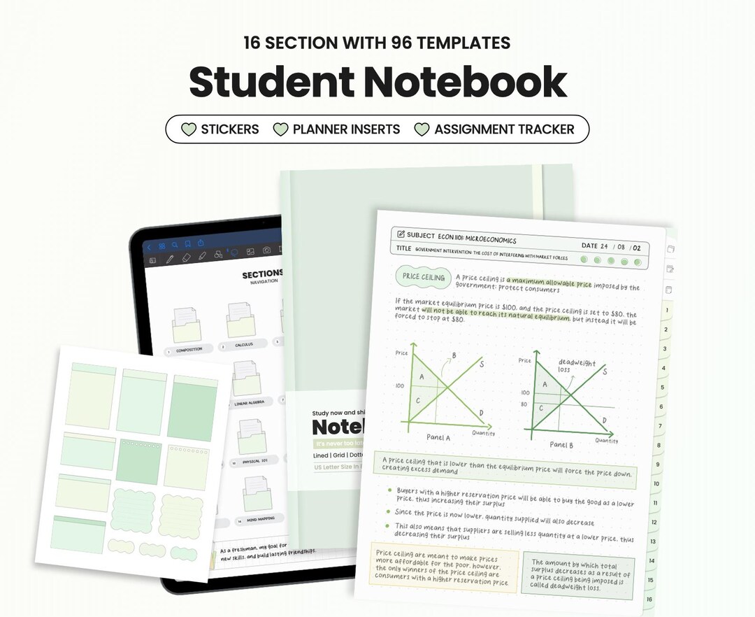 Student Digital Notebook for Goodnotes Notability iPad Hyperlinked ...