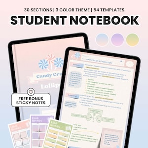 Gradient Digital Notebook Planner | Goodnotes Portrait Template With 30 ...