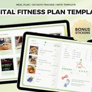 Digital Fitness Planner | 180 Days Tracker | Hyperlinked Goodnotes ...