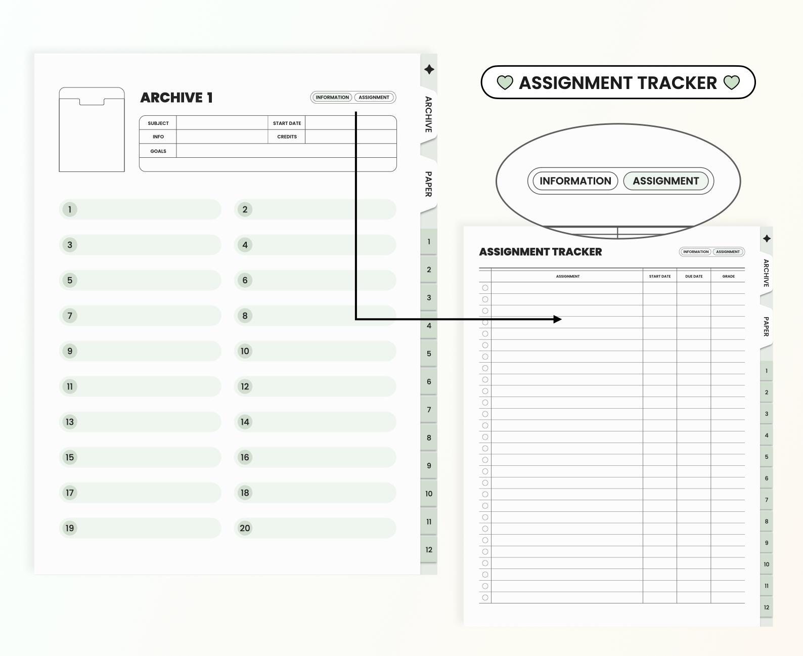 12 in 1 Student Digital Notebook for Goodnotes Notability iPad ...