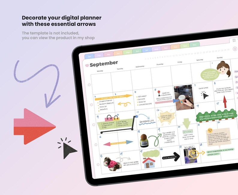 300 Arrow Digital Sticker for Goodnotes Planner | Notability | PNG ...