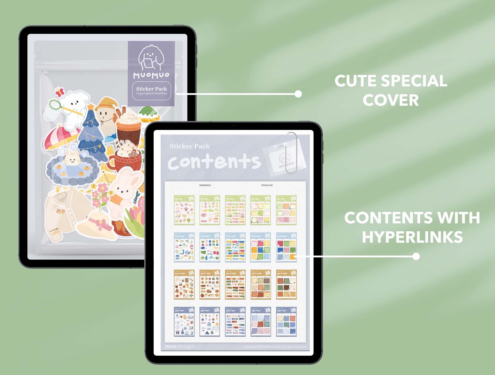 320 Digital Planner Four Seasons Stickers Goodnotes File - Etsy