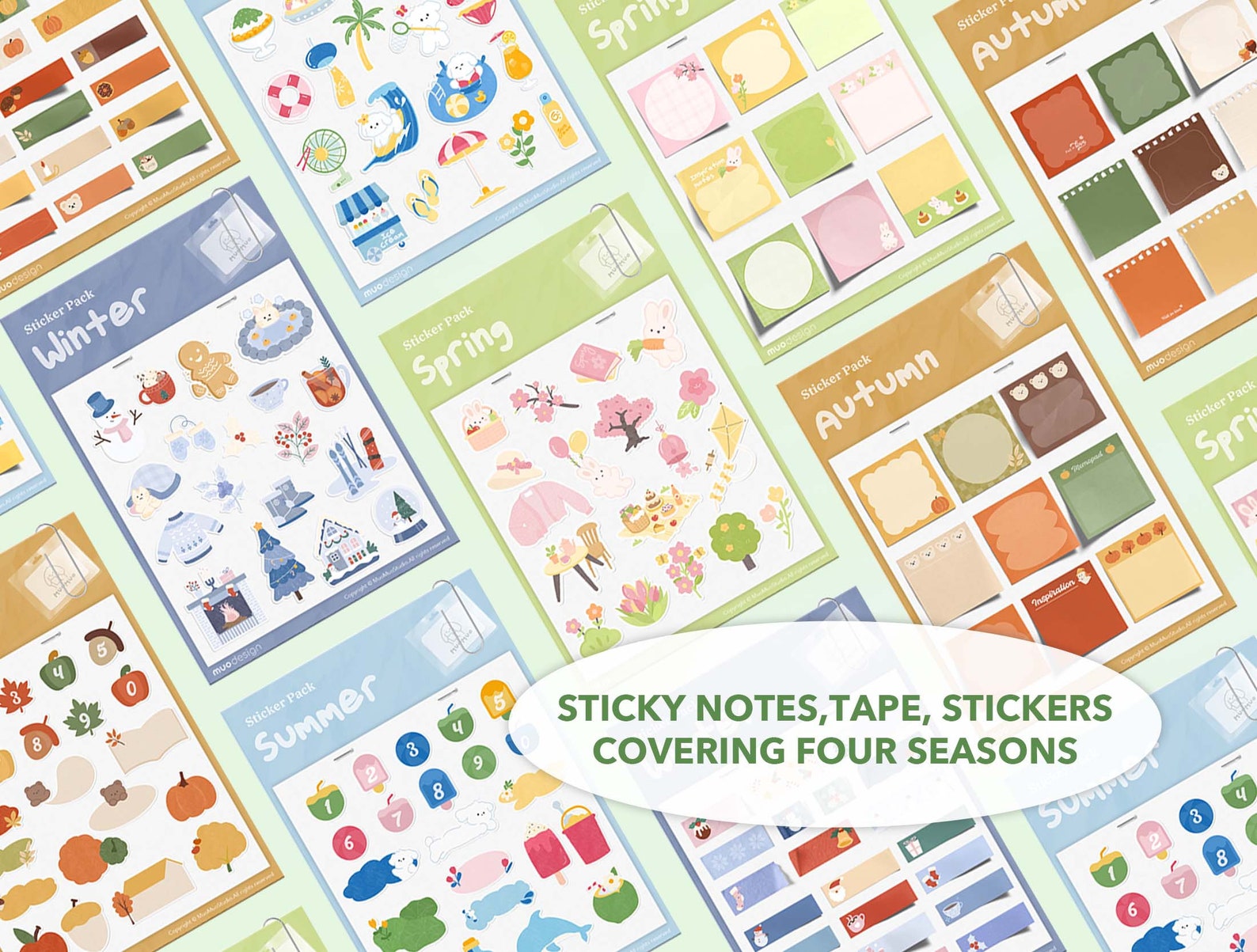 320 Digital Planner Four Seasons Stickers Goodnotes File - Etsy