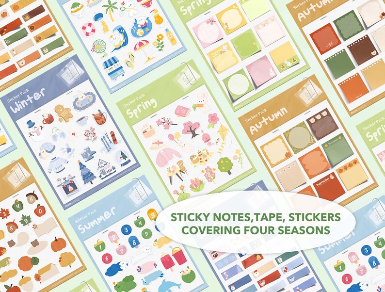 320 Digital Planner Four Seasons Stickers Goodnotes File - Etsy