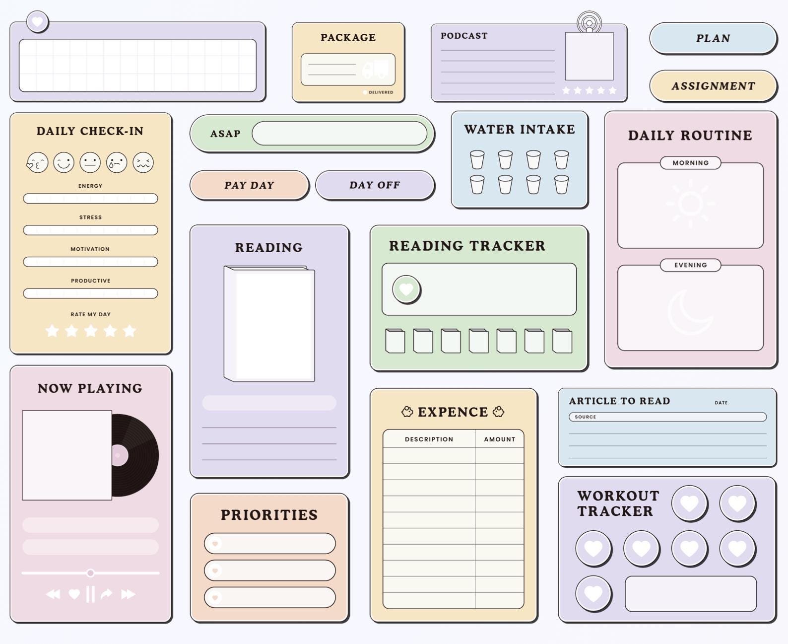 Digital Stickers for Goodnotes Daily Planner Pre-cropped Everyday ...