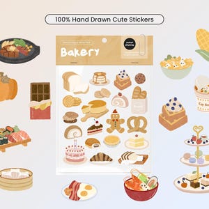 Cute Pre-cropped Food Digital Sticker Book for Goodnotes Elements ...