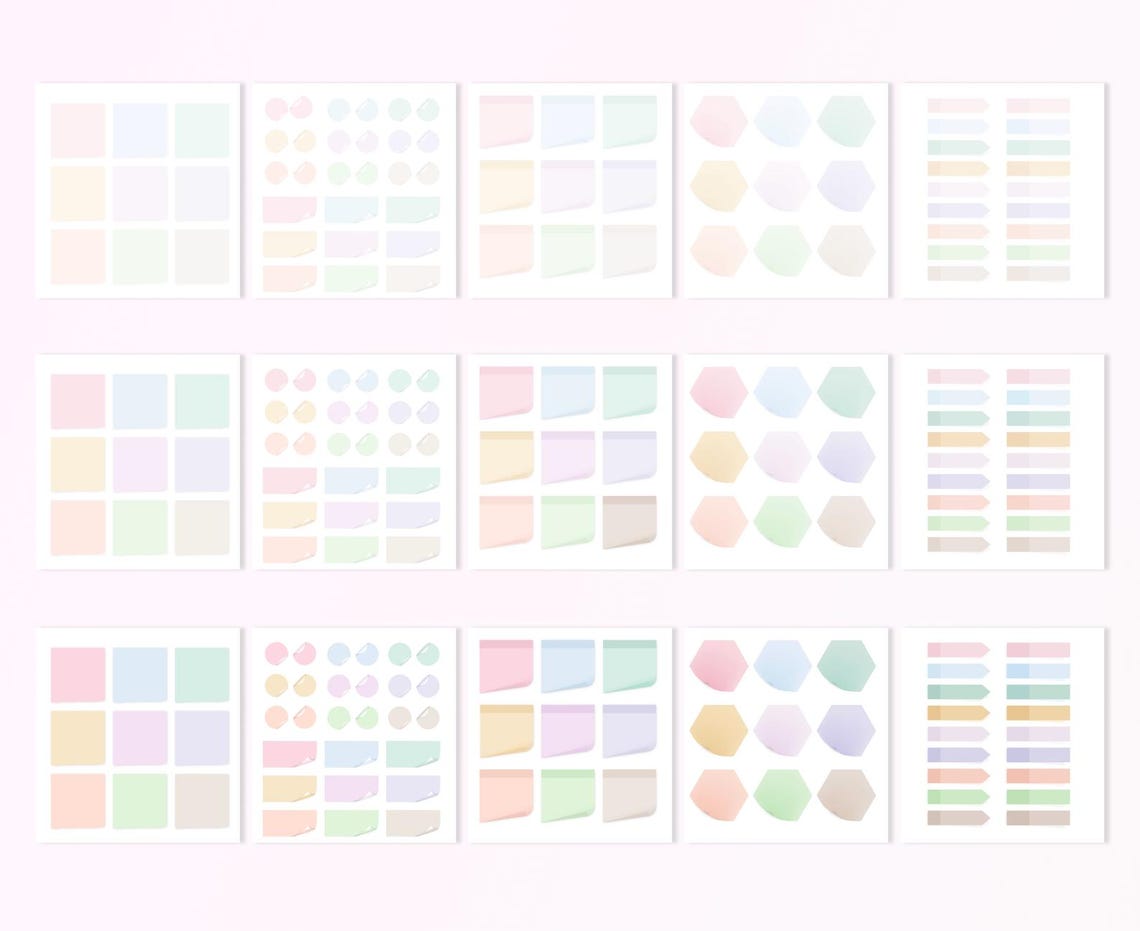 Transparent Digital Stickers for Goodnotes Elements iPad Student ...