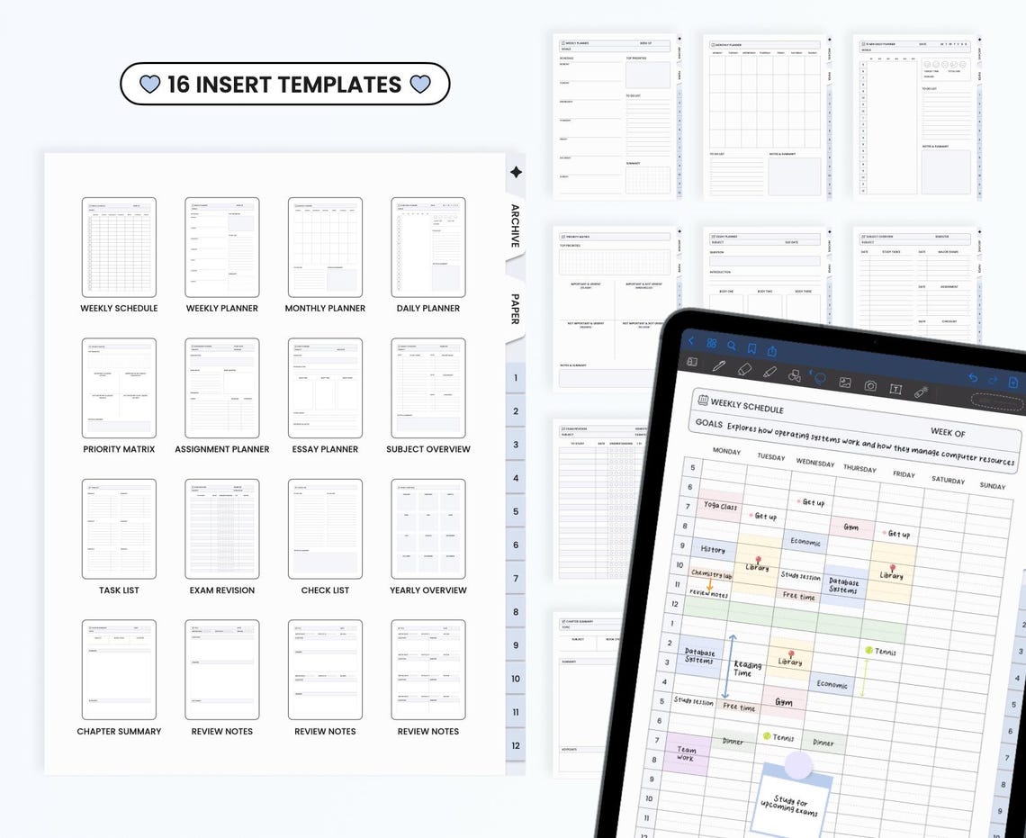 12 in 1 Student Digital Notebook for Goodnotes Notability iPad ...
