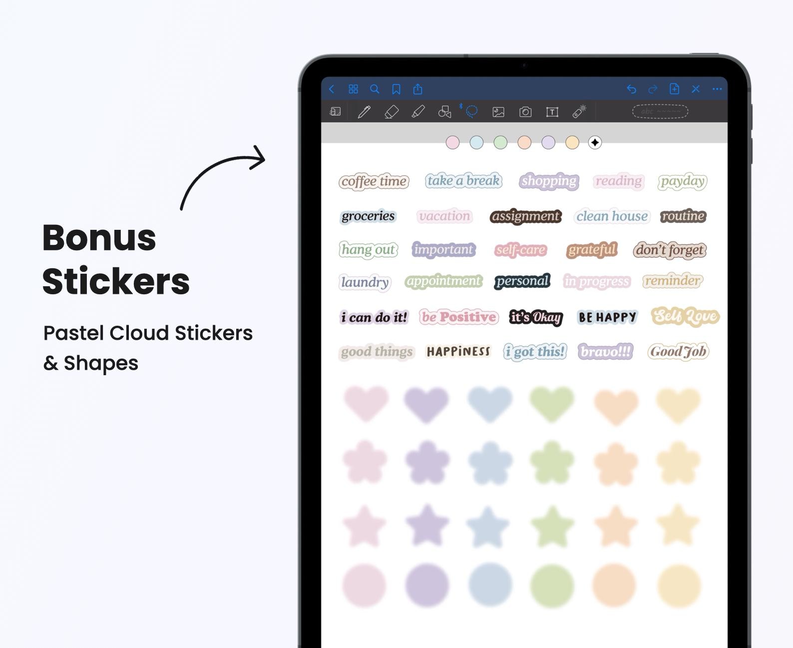 Digital Stickers for Goodnotes Daily Planner Pre-cropped Everyday ...