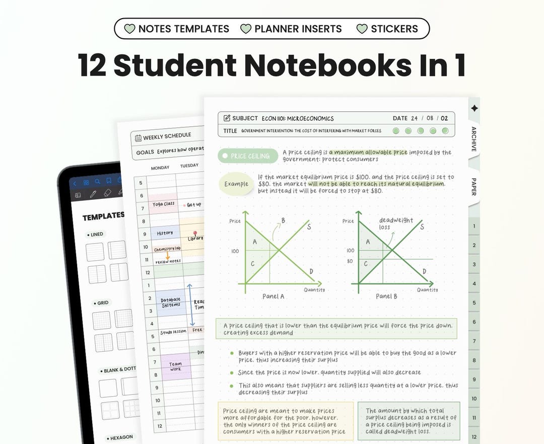 12 in 1 Student Digital Notebook for Goodnotes Notability iPad ...