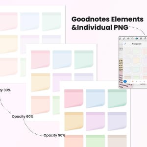 Transparent Digital Stickers for Goodnotes Elements iPad Student ...