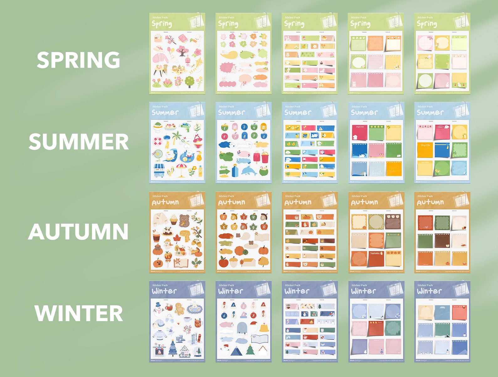 320 Digital Planner Four Seasons Stickers Goodnotes File - Etsy