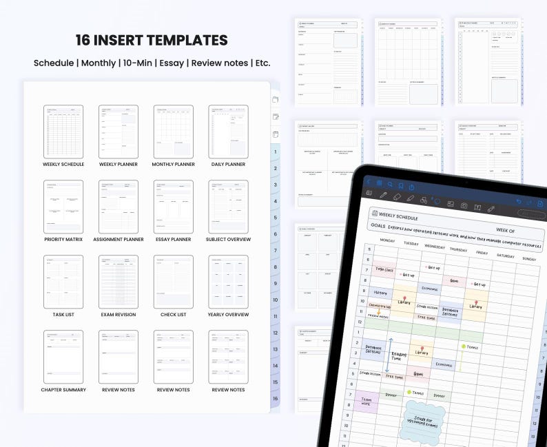 Student Digital Notebook for Goodnotes Notability iPad Hyperlinked ...
