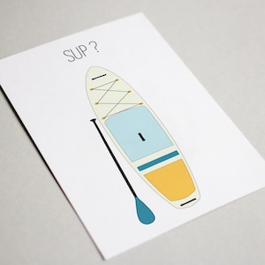 Funny Greeting Card - Stand up Paddleboard (SUP) - Sup? (what's Up?) - Etsy