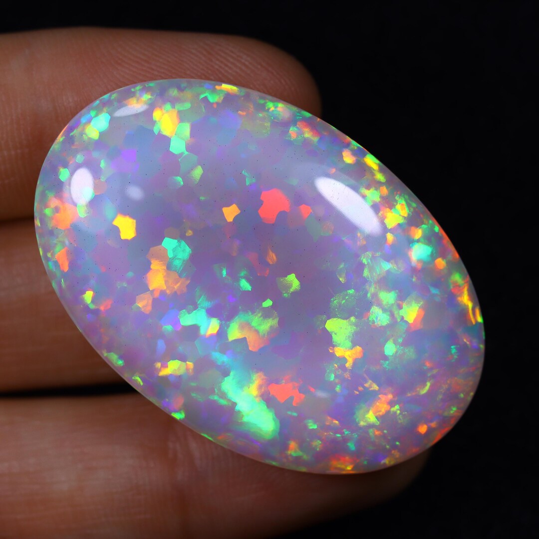 59.30cts Natural Welo Opal, Ethiopian Wollo Opal Unheated Cabochon ...