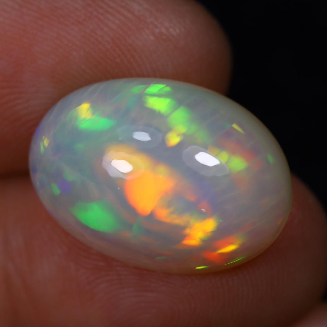 8.01cts Natural Welo Opal, Ethiopian Wollo Opal Unheated Cabochon Loose ...