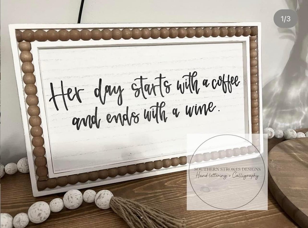 Hand Painted Beaded Sign - Etsy