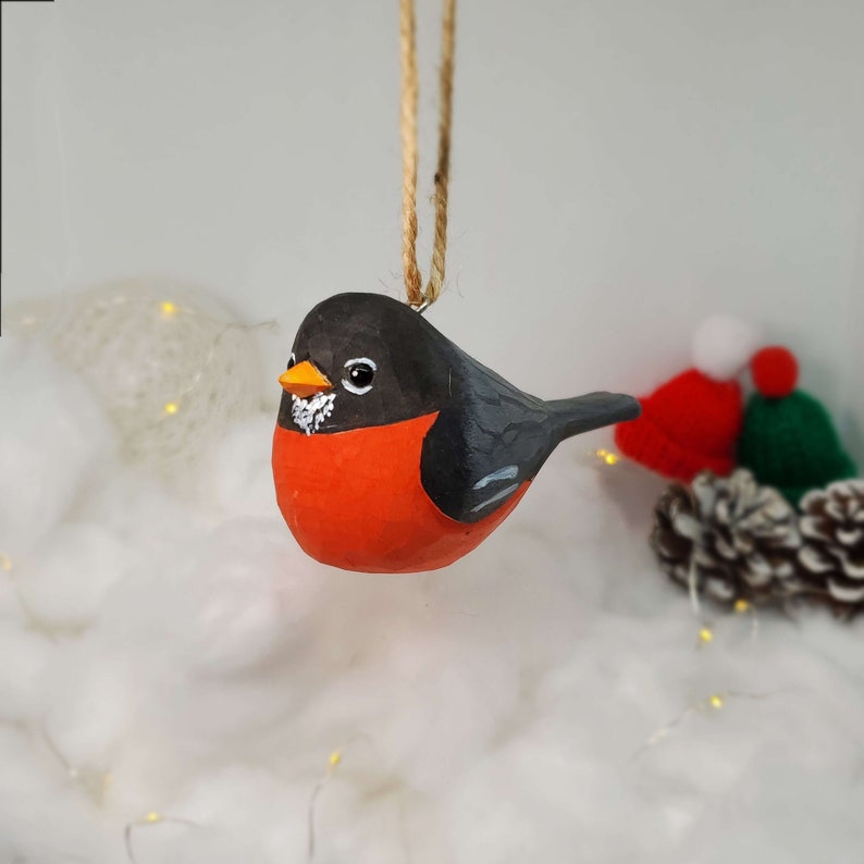 America Robin Hanging Christmas Ornaments Wooden Hand Carved - Etsy