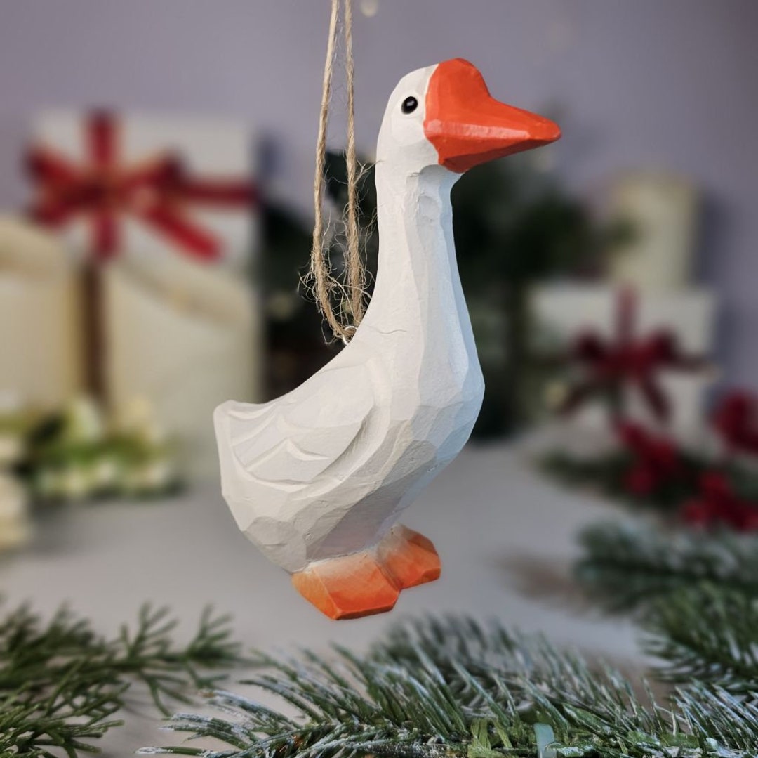 Rustic Goose Wooden Hanging Christmas Tree Ornaments - Handmade ...
