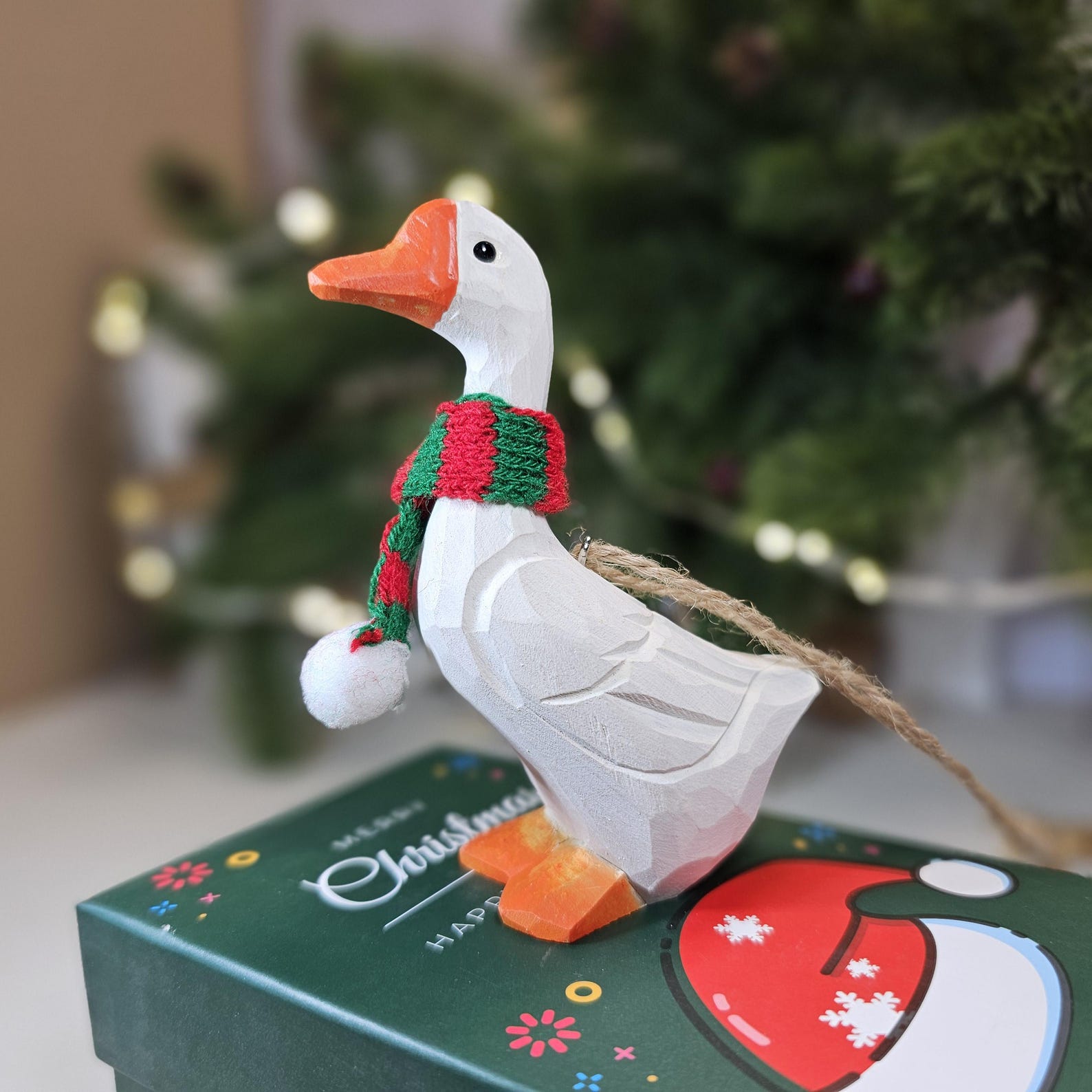 Adorable Goose With Mini Scarf Hanging Christmas Tree Ornaments - Gift ...
