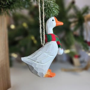 Adorable Goose With Mini Scarf Hanging Christmas Tree Ornaments - Gift ...