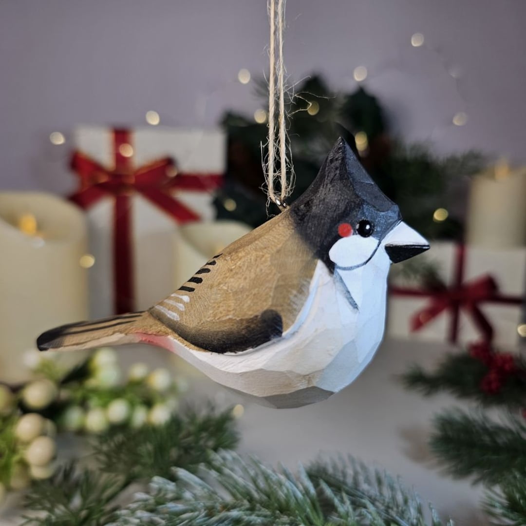 Handcrafted Red-whiskered Bulbul Wooden Christmas Tree Ornaments ...