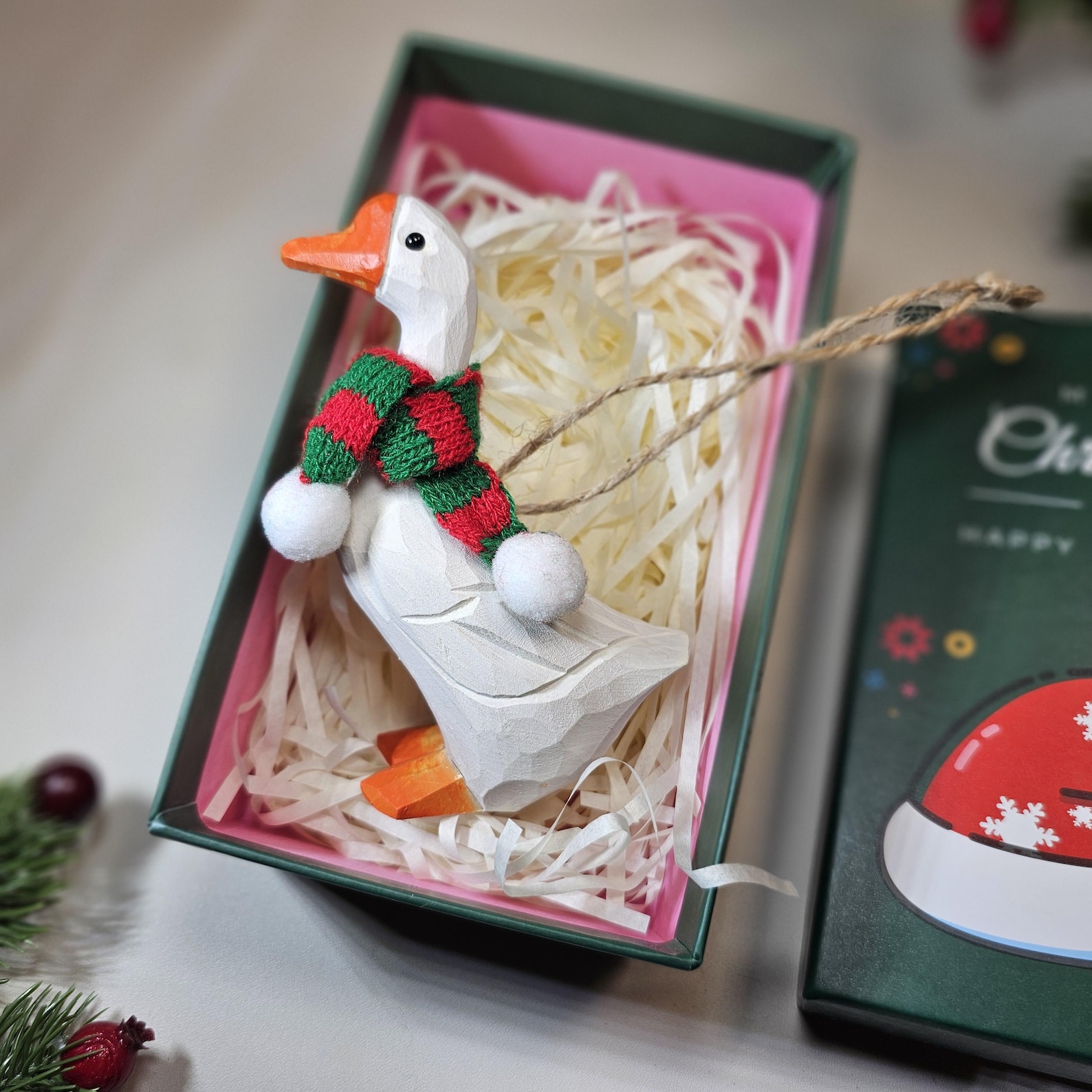 Adorable Goose With Mini Scarf Hanging Christmas Tree Ornaments - Gift ...